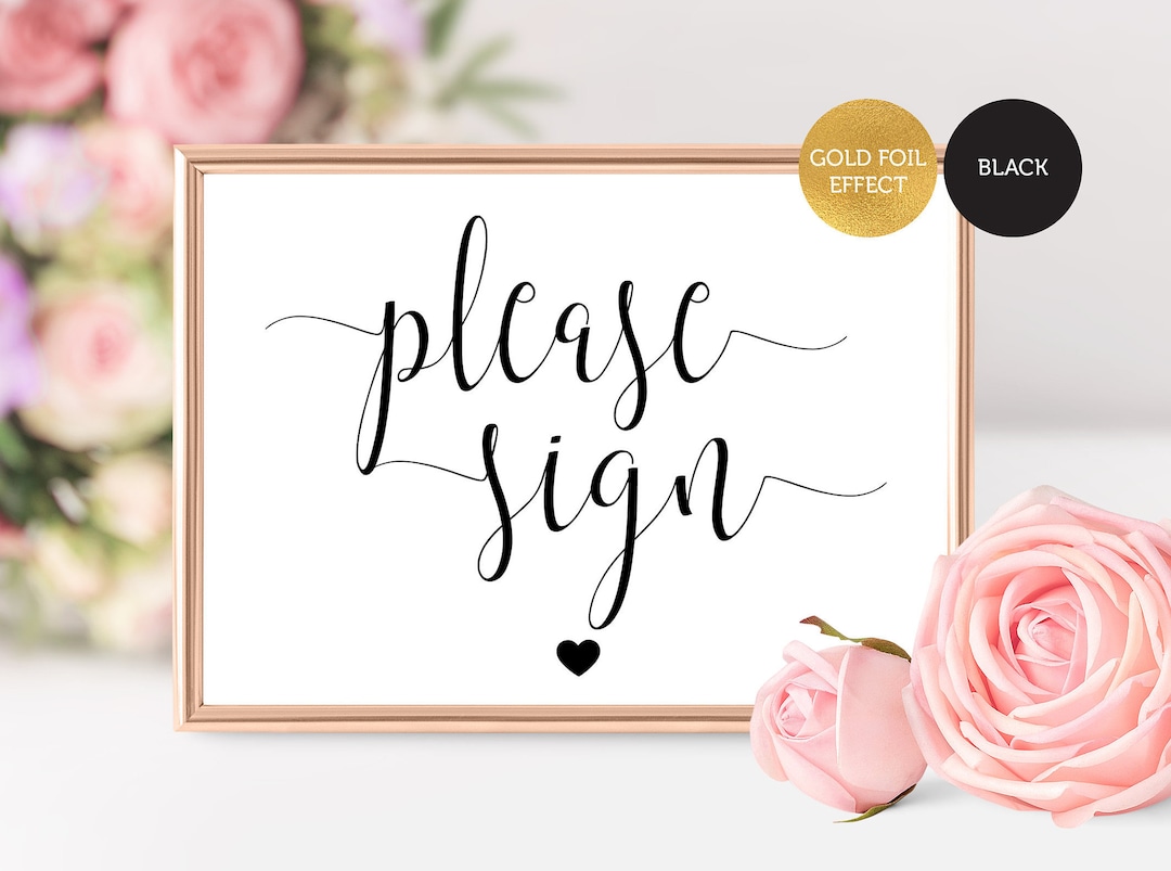Please Sign Printable, Wedding Cards Sign, Wedding Sign, Table Sign ...