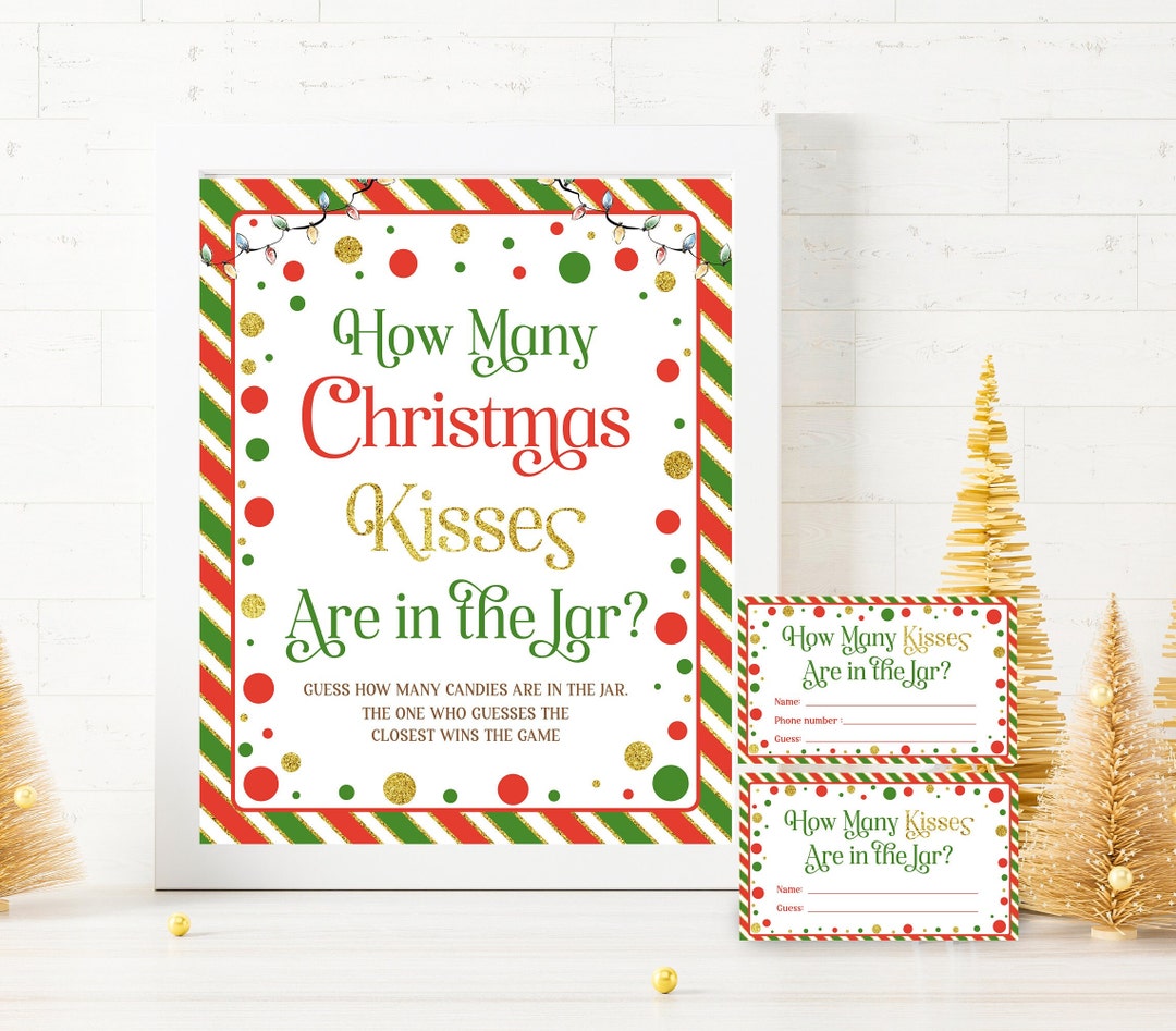 Christmas Games How Many Kisses Guessing Game Printable, How Many ...