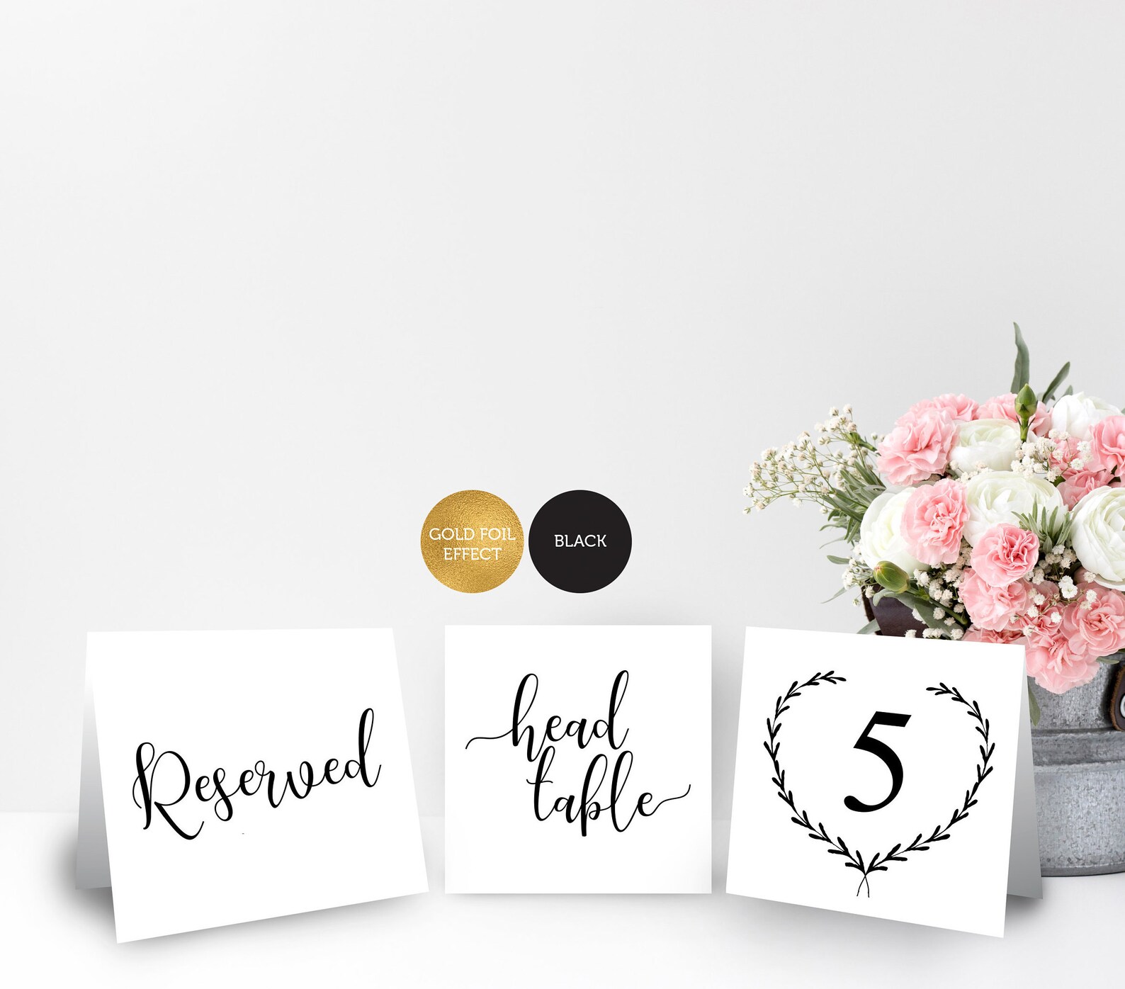 Printable Foldable Table Numbers 1 50 Black & Gold Instant | Etsy