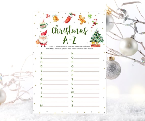 Christmas A-Z Game Printable Christmas Game for Family | Etsy