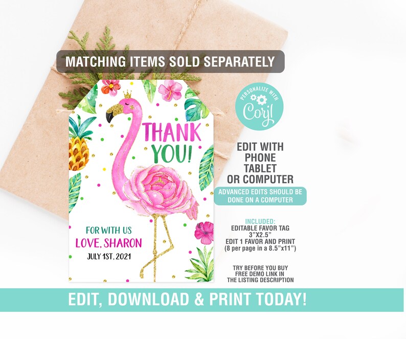 Flamingo Welcome Sign EDITABLE, Flamingo Table Sign, Flamingle Birthday ...