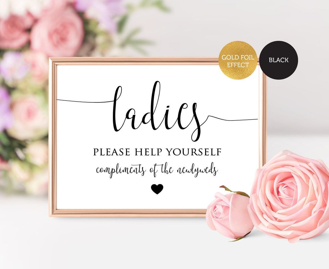 Wedding Bathroom Sign PrintableGentlemen signLadies Bathroom | Etsy