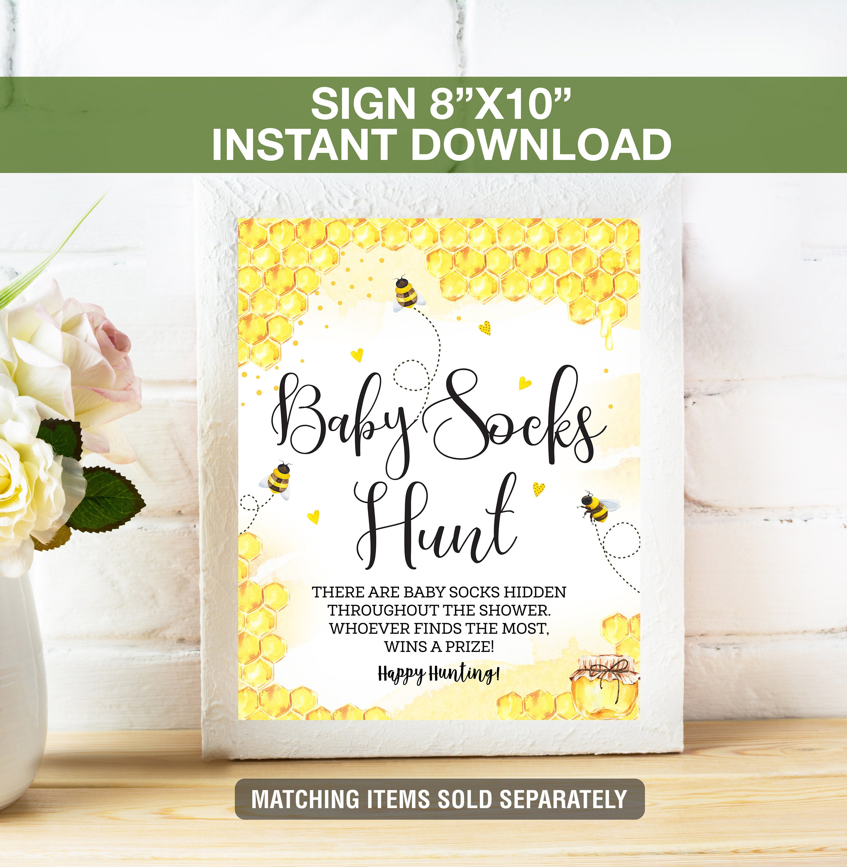 Bee Pacifier Hunt Game Safari Baby Shower Game Sign Pacifier | Etsy