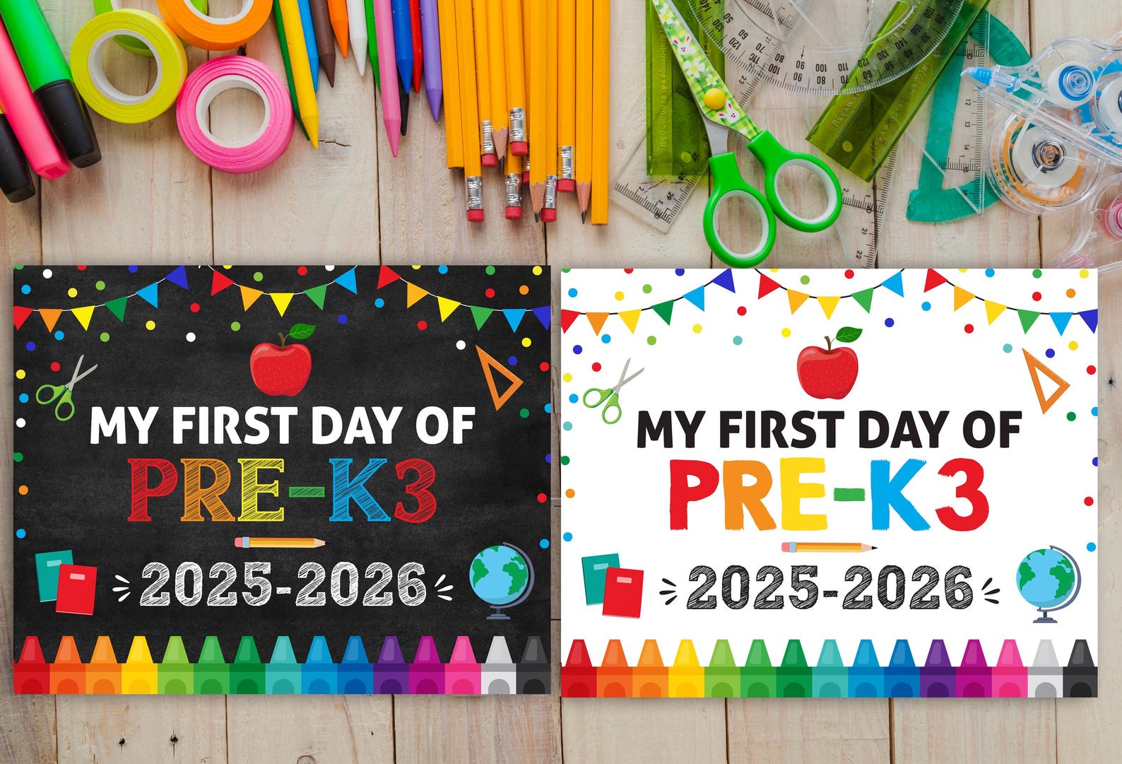 First Day of Pre-k3 Sign, Printable Pre-k3 School Sign First Day, Pre-k ...