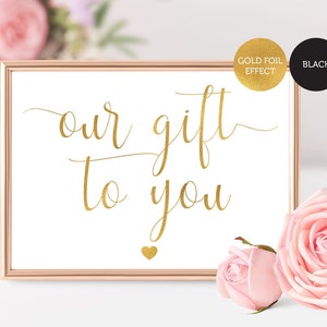 Our Gift to You Sign Printable, Wedding Cards Sign, Wedding Sign, Gift ...