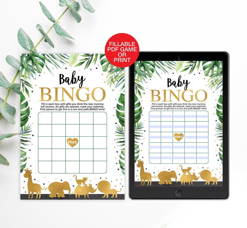 Baby Bingo Cards Safari Baby Shower Gamebaby Bingo Game - Etsy