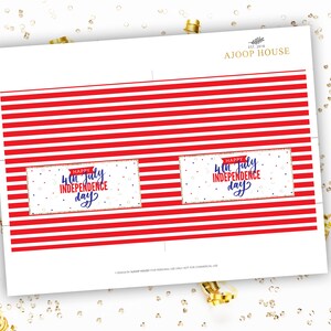 Fourth of July Candy Wrappers,patriotic Candy Bar Wrapper, 4th of July ...