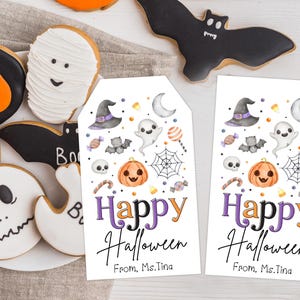 Happy Halloween Tag Editable Template, Halloween Favor Tags, Halloween ...