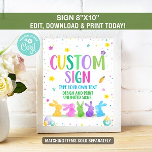 Drinks Sign, Easter Drinks Sign, Easter Sign, Easter Party Signs ...