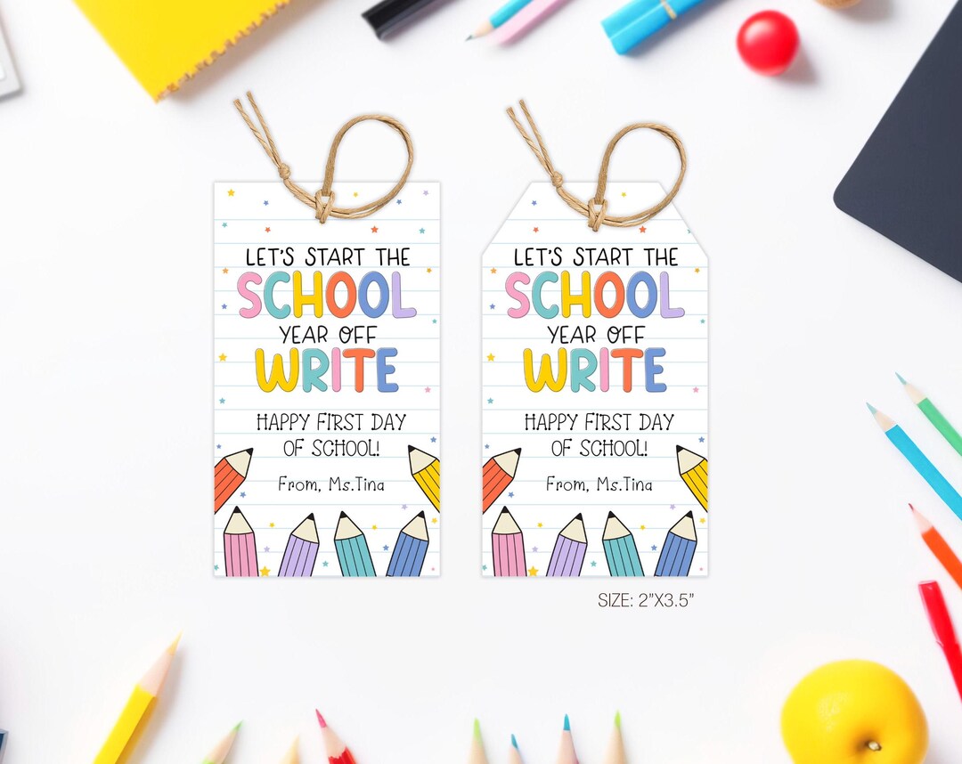 Back to School Gift Tags Editable Take Note Back to School Gift Tag ...