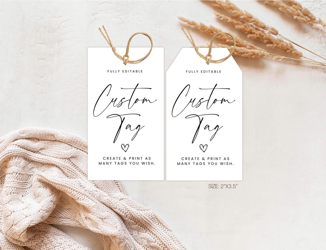 Editable Tag, Printable Custom Tag, Minimalist Tag, Baby Shower Tag ...