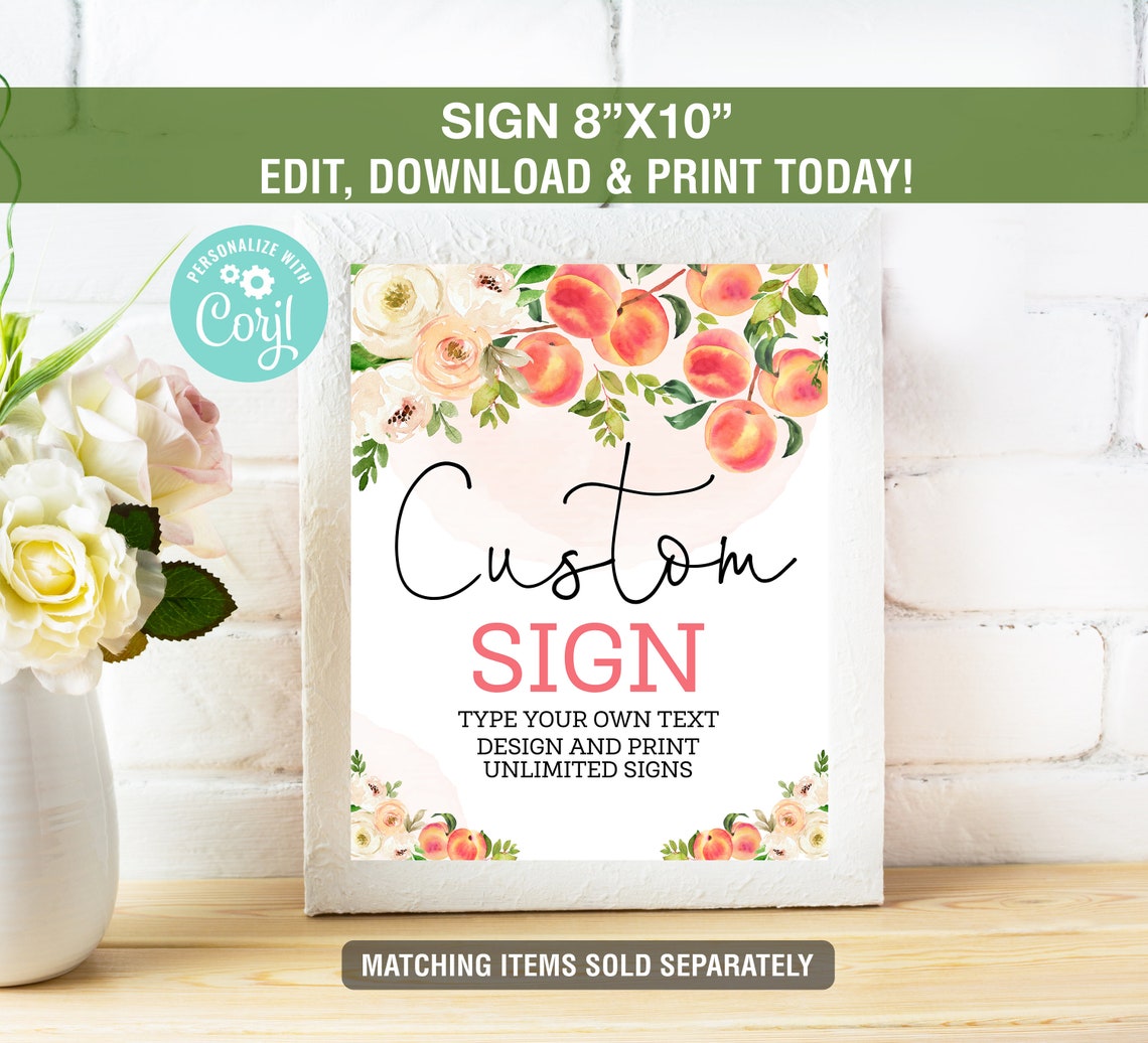 Baby Due Date Calendar Sign Peach EDITABLE Baby Prediction - Etsy