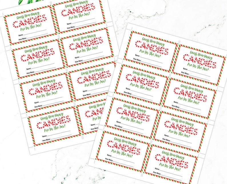 Christmas Candy Guessing Game Printable, How Many Candies Are in the ...