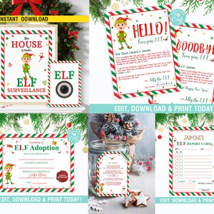 Editable Elf Activity Kit, Elf Surveillance Sign, Elf Cam, Elf Adoption ...