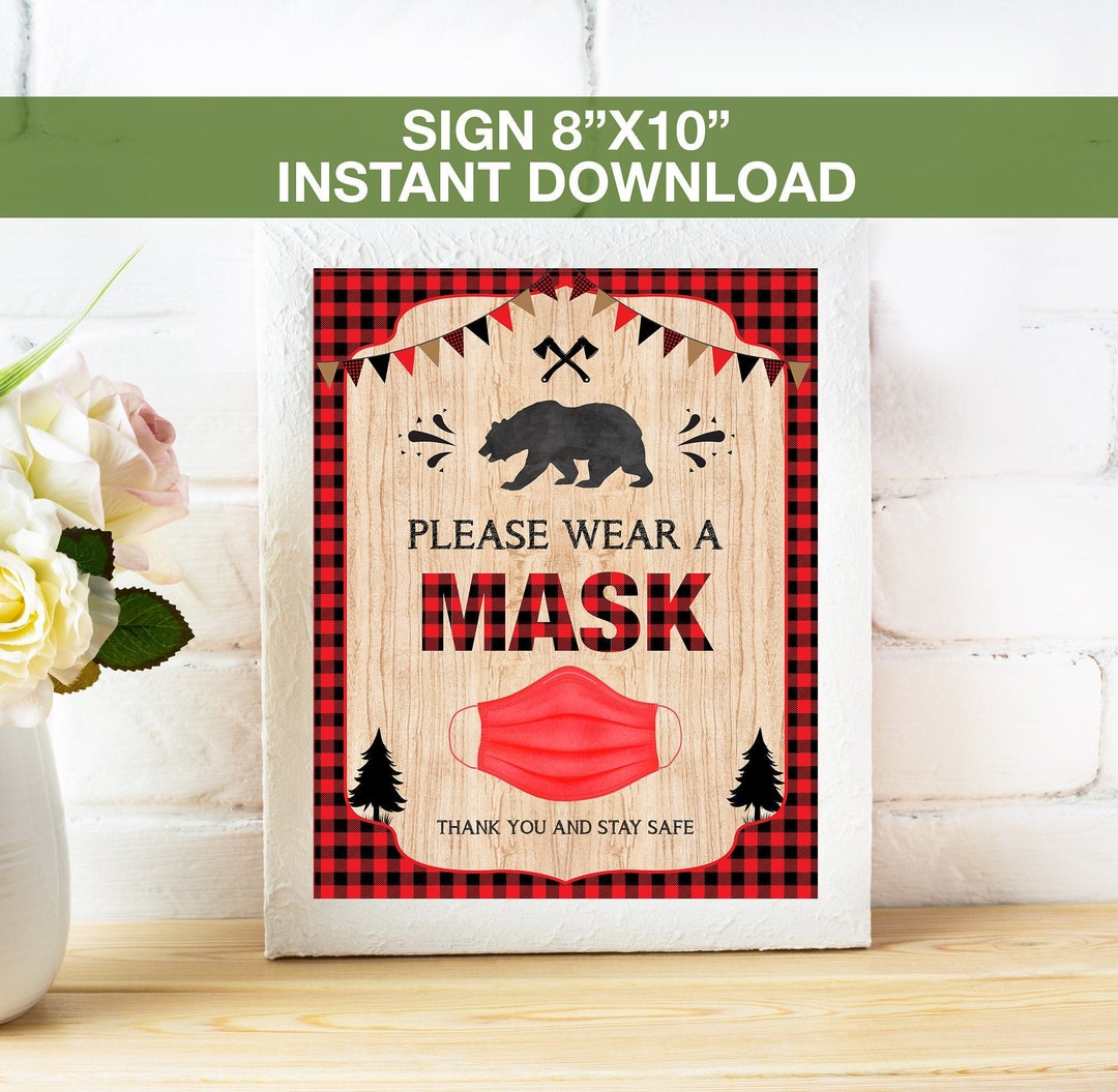 Please Wear A Mask Sign, Stay Safe Sign, Social Distancing Sign ...