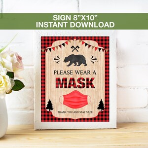 Please Wear A Mask Sign, Stay Safe Sign, Social Distancing Sign ...