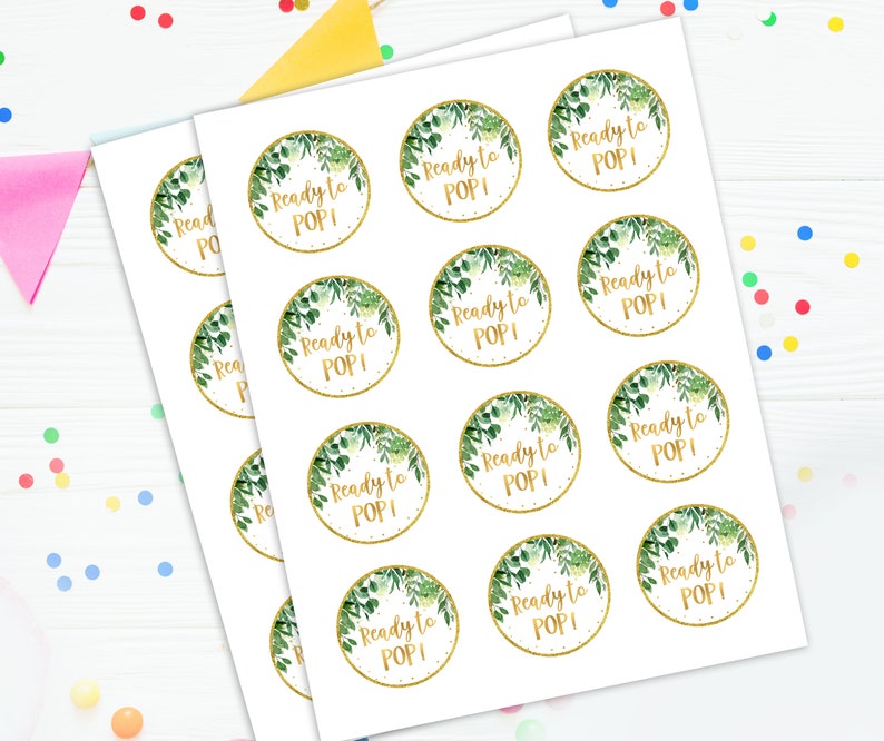 Ready to POP Greenery Labels Printable Ready to Pop Favor - Etsy