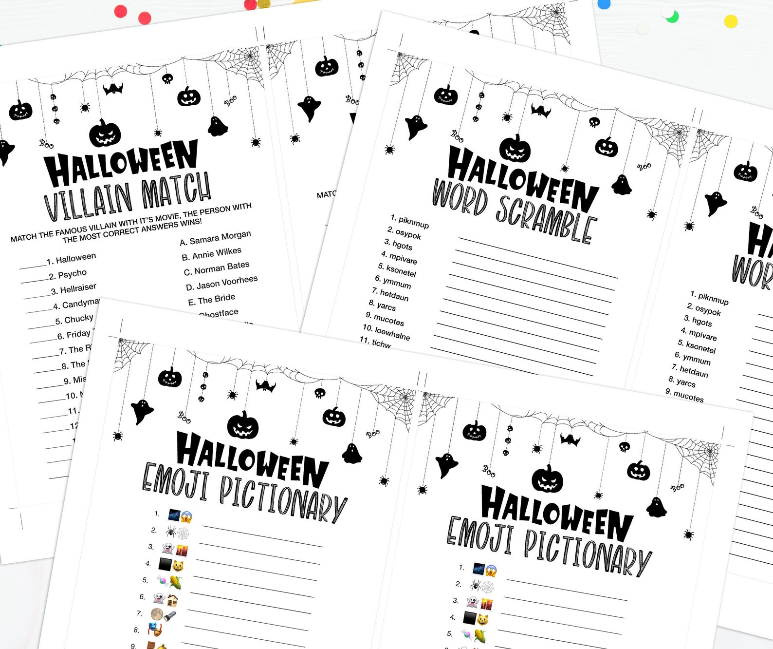 Halloween Game Bundle, Halloween Game Printable, Halloween Party Games ...