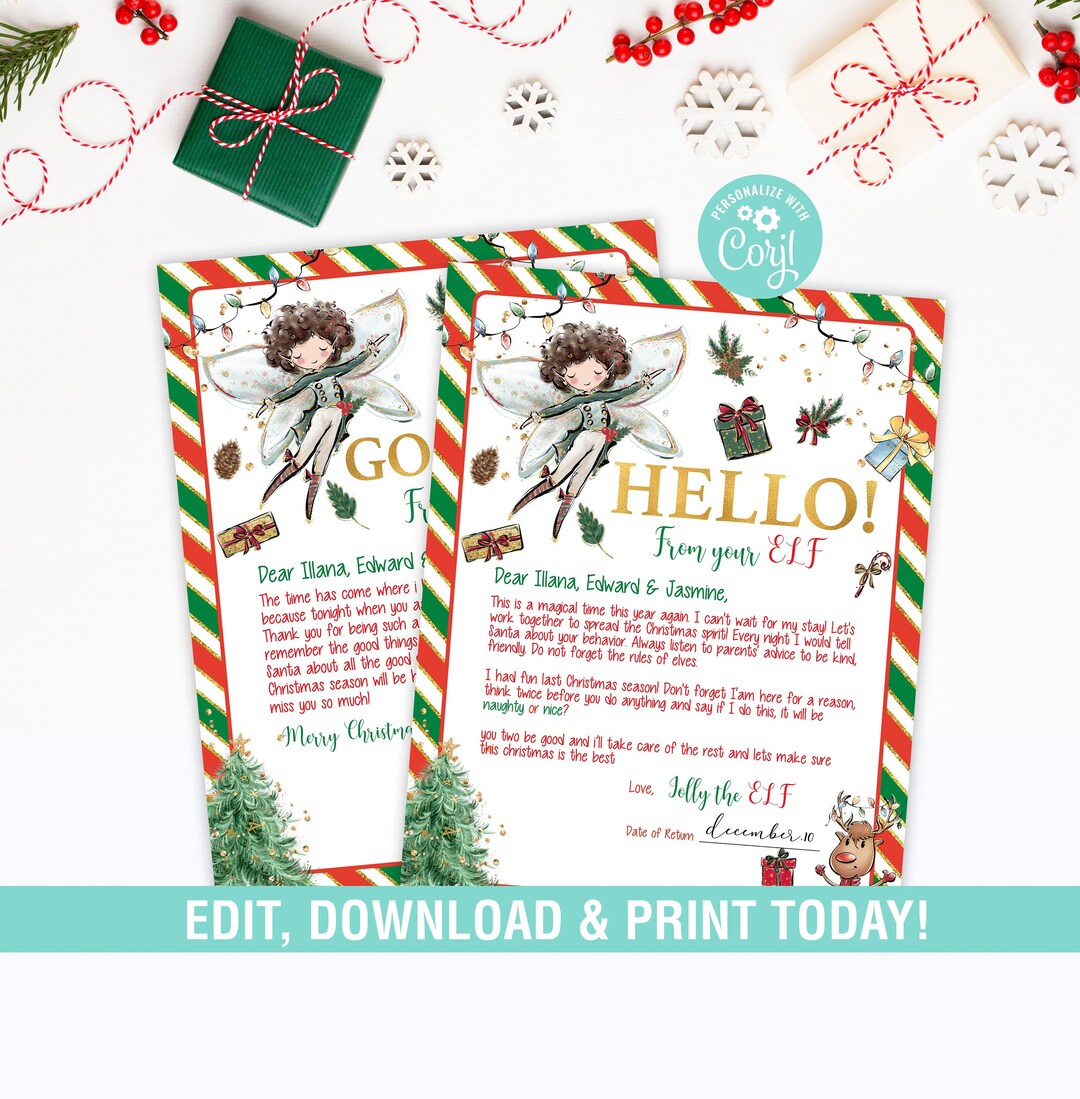 Elf Arrival Letter Good Bye Letter Editablechristmas Hello - Etsy