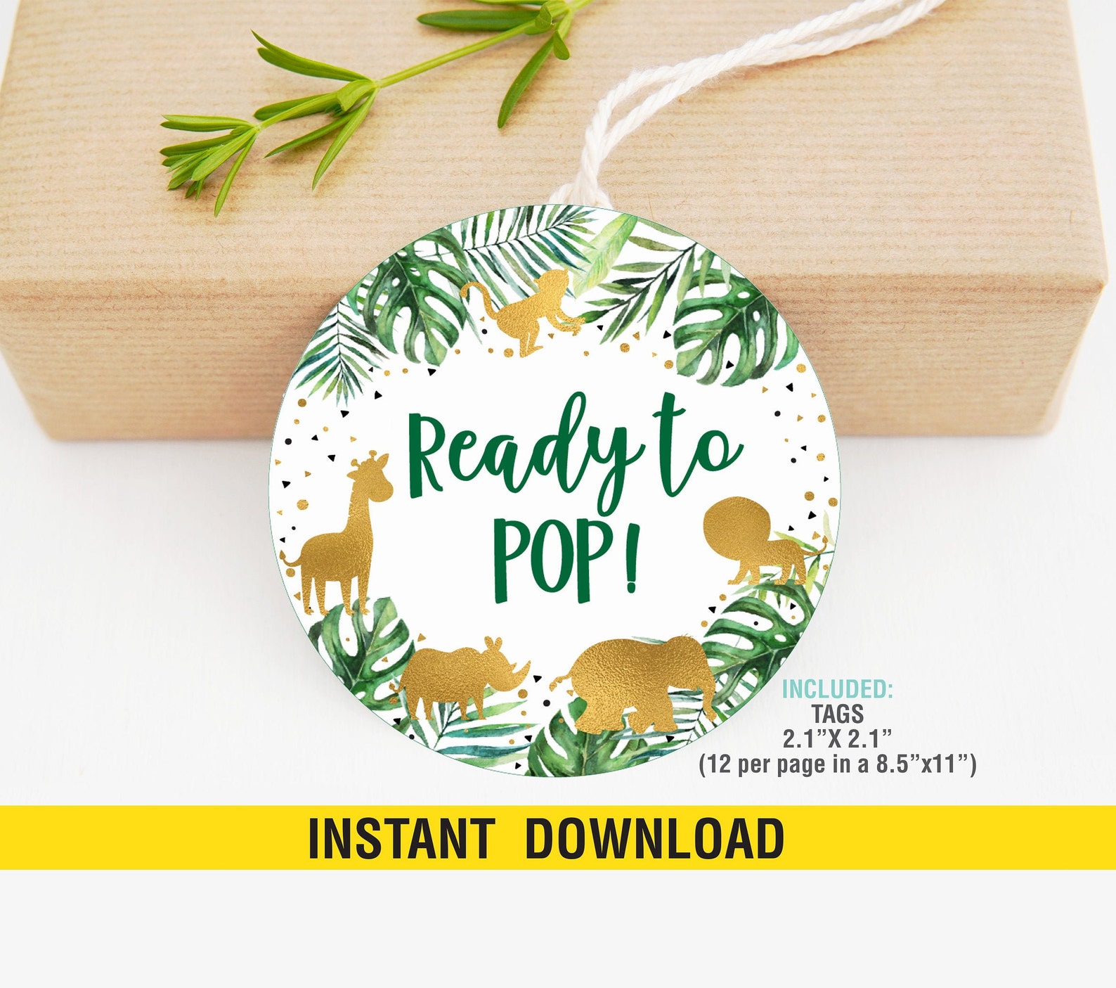 Ready to POP Safari Labels Printable Ready to Pop Favor - Etsy