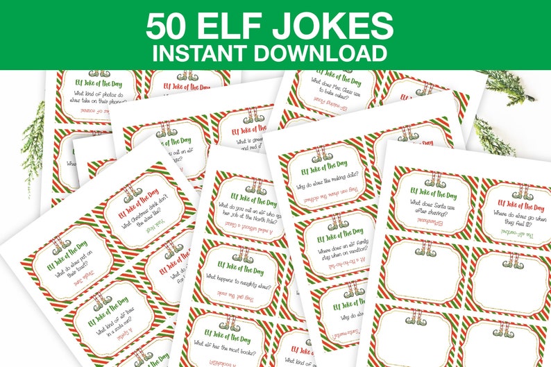 Elf Jokes Printable, Elf Notes, Printable Elf Jokes of the Day, Elf ...