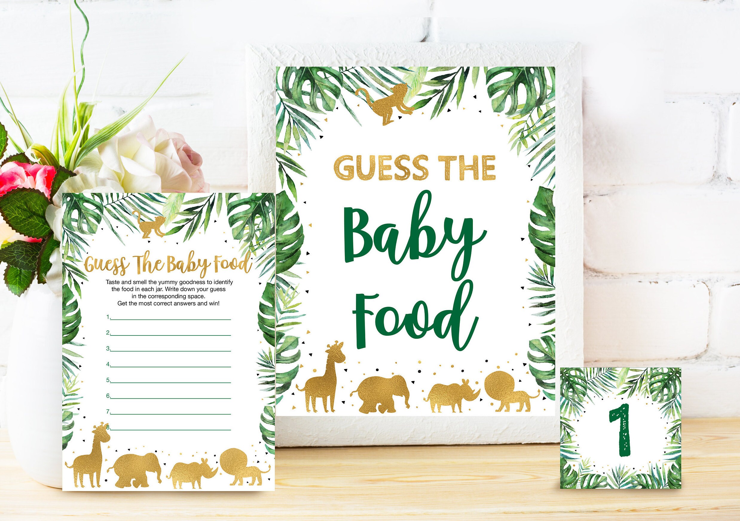 Guess the Baby Food Game Sign and Cards Safari PRINTABLE Baby | Etsy