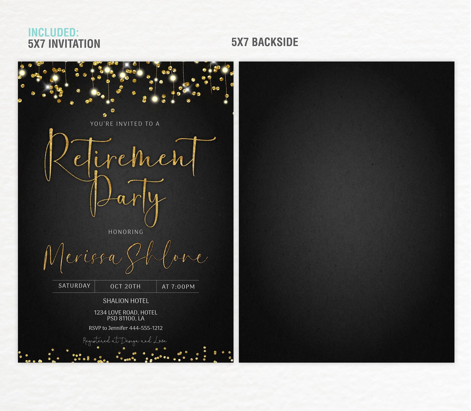 Retirement Invitation Editable, Modern Retirement Invite, Black and ...