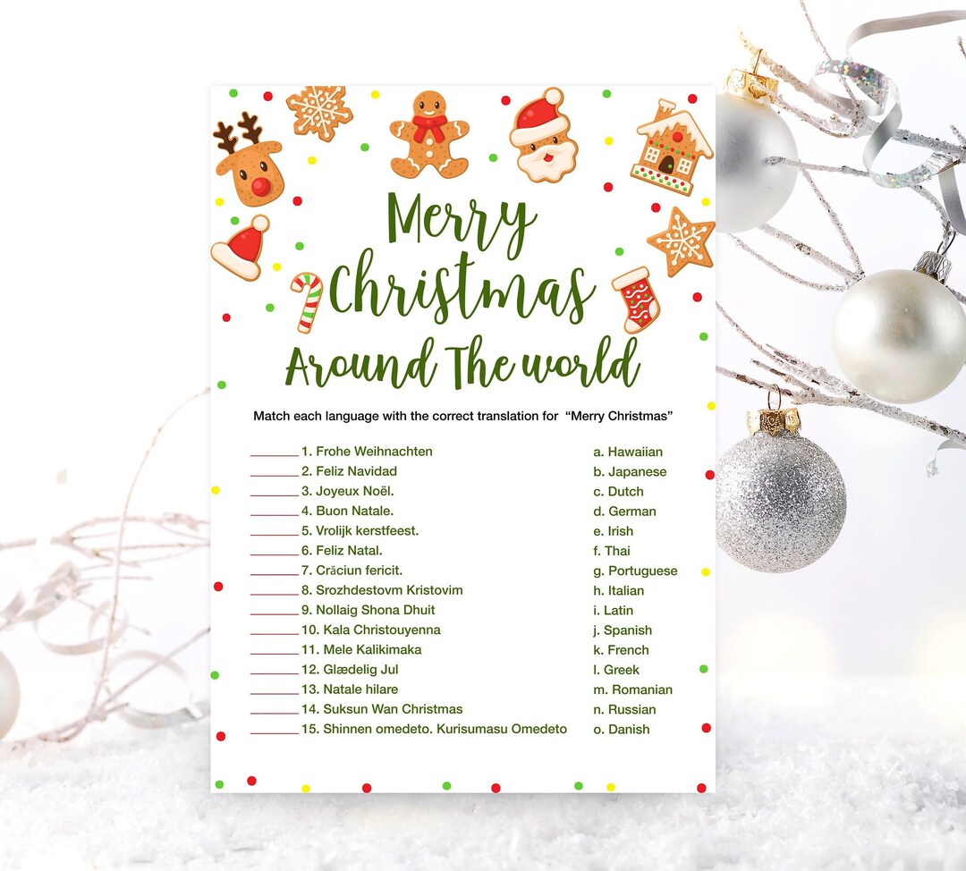Merry Christmas Around the World Game Printable, Christmas Game for ...