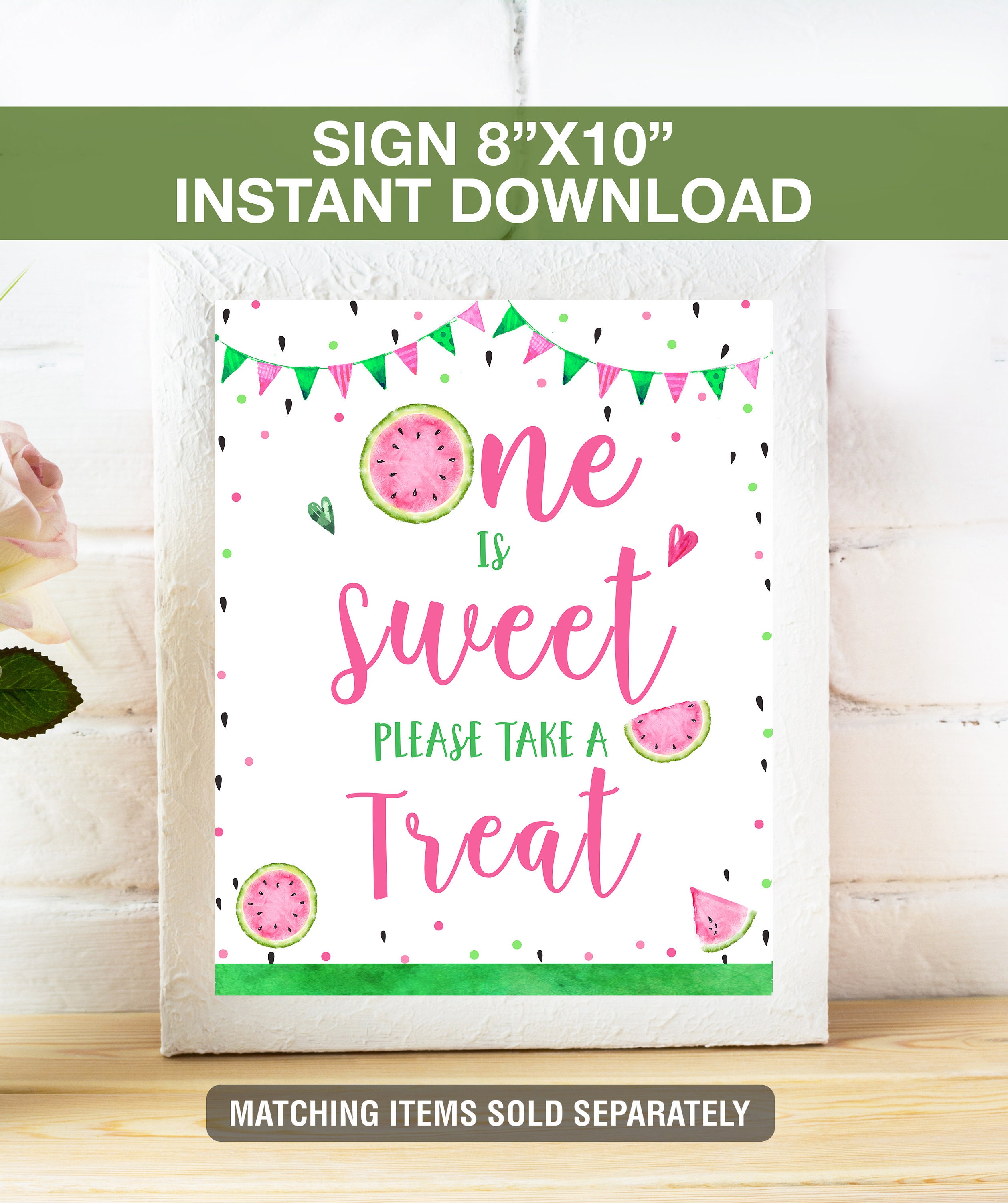 One in a Melon Sign Printable One in Birthday Decoration - Etsy