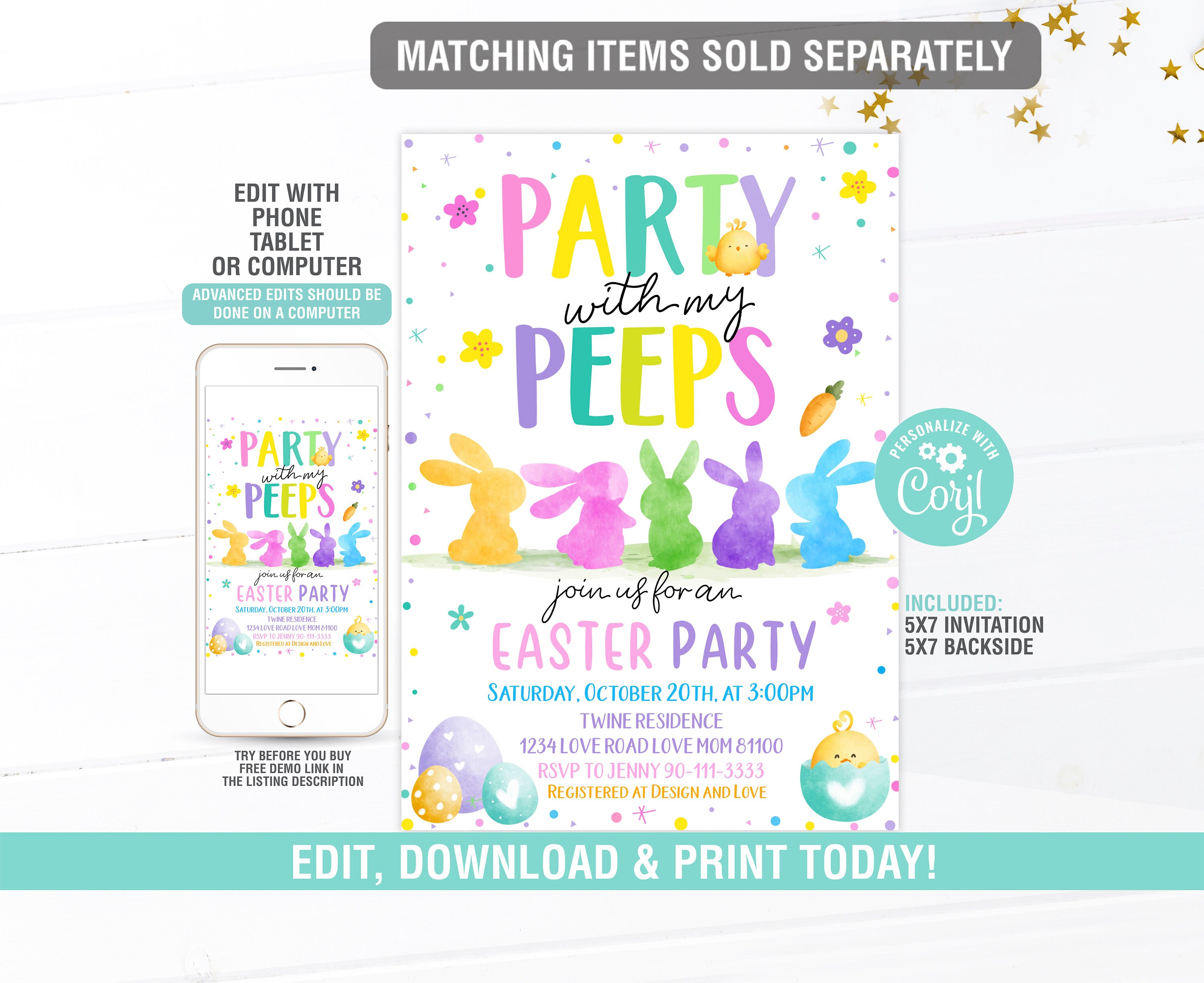 Easter Treat for My Peeps Treat Bag Toppers PRINTABLE Easter - Etsy