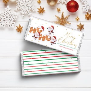 Editable Christmas Candy Bar Wrapper Template, Christmas Chocolate ...