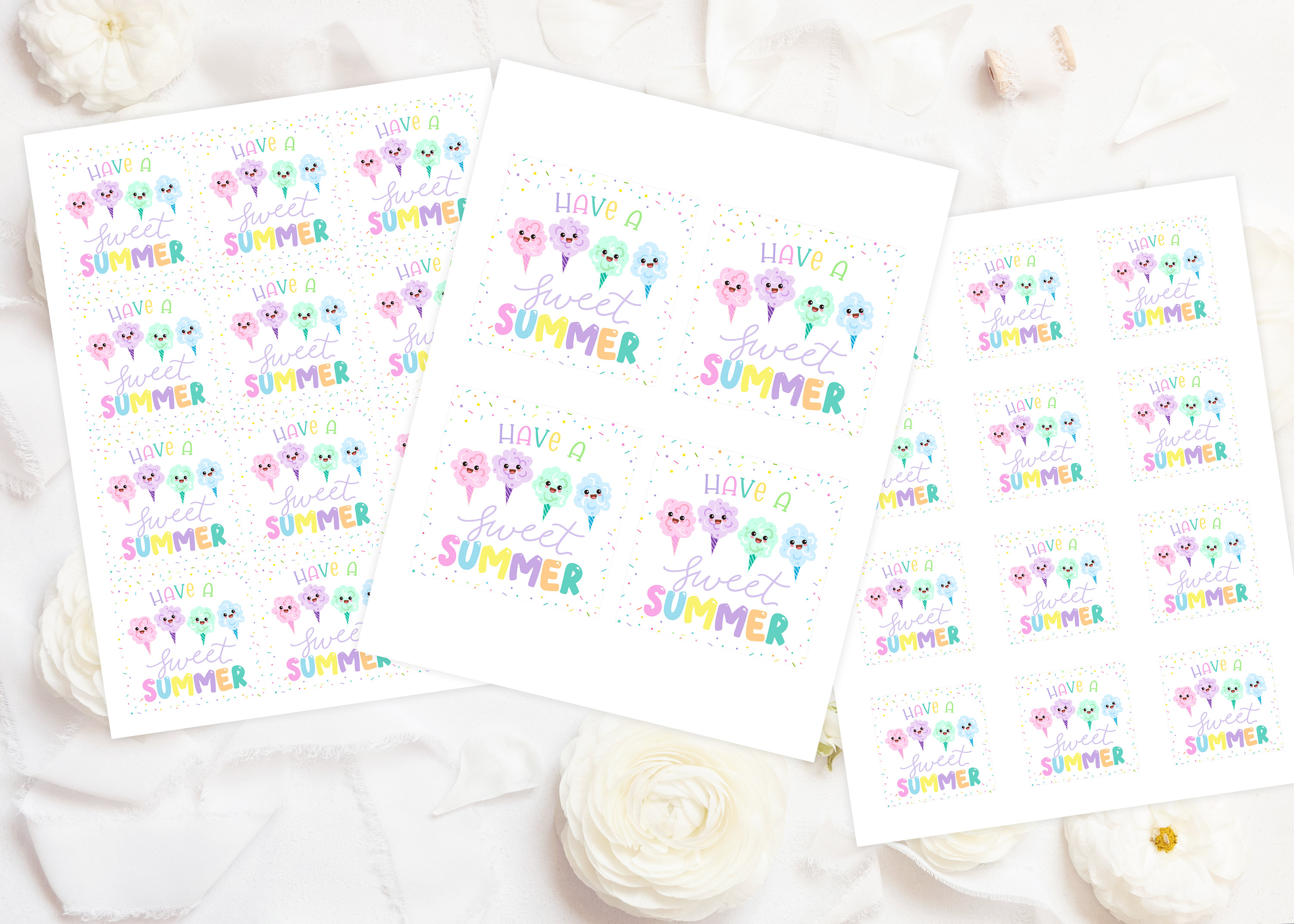 Have a Sweet Summer Tag, Cotton Candy Sweet Treat Tags, End of School ...