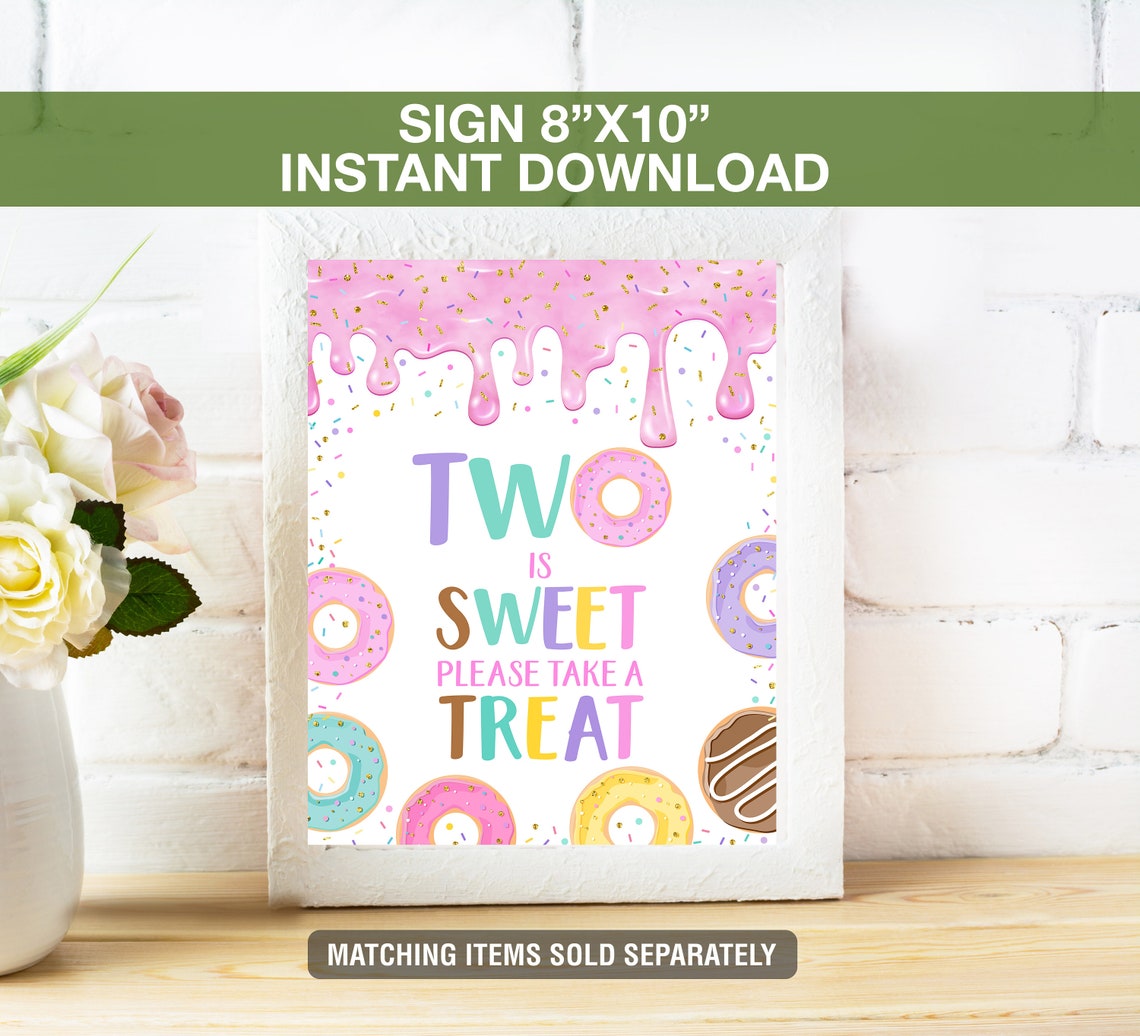 Thanks a Hole Bunch Donut Sign, Donut Favor Sign, Donut Party Birthday ...
