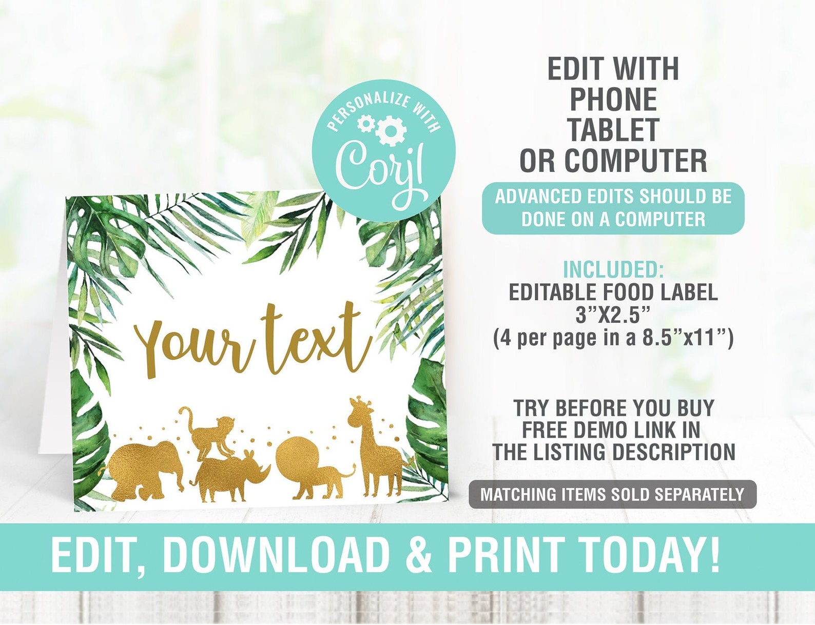 Safari Diaper Raffle Sign Printable Baby Shower Diaper | Etsy