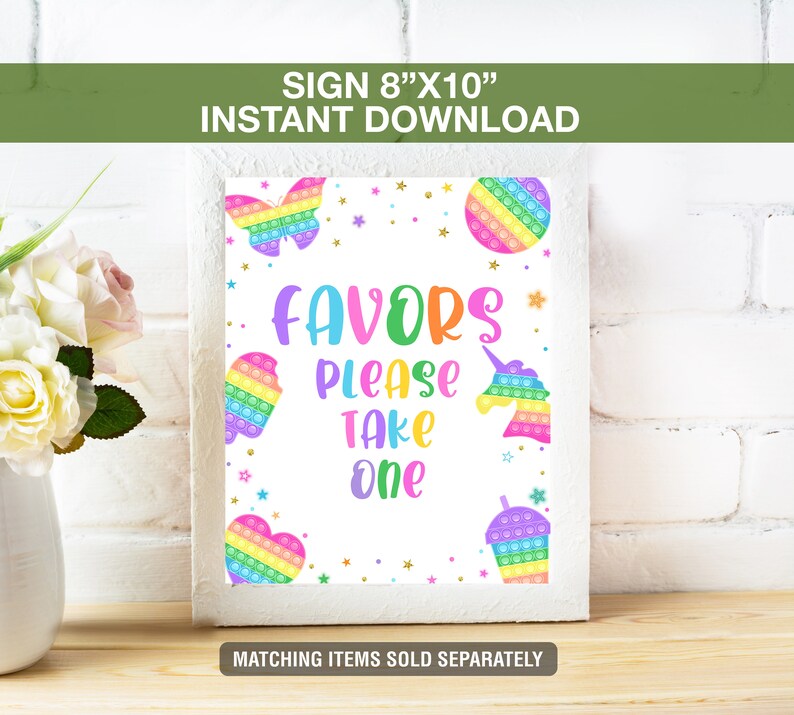 Editable Custom Pop It Party Sign Fidget Toy Birthday Favor - Etsy