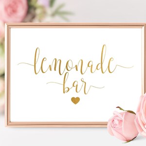 Lemonade Bar Sign Printable, Lemonade Bar Sign, Lemonade Sign, Summer ...
