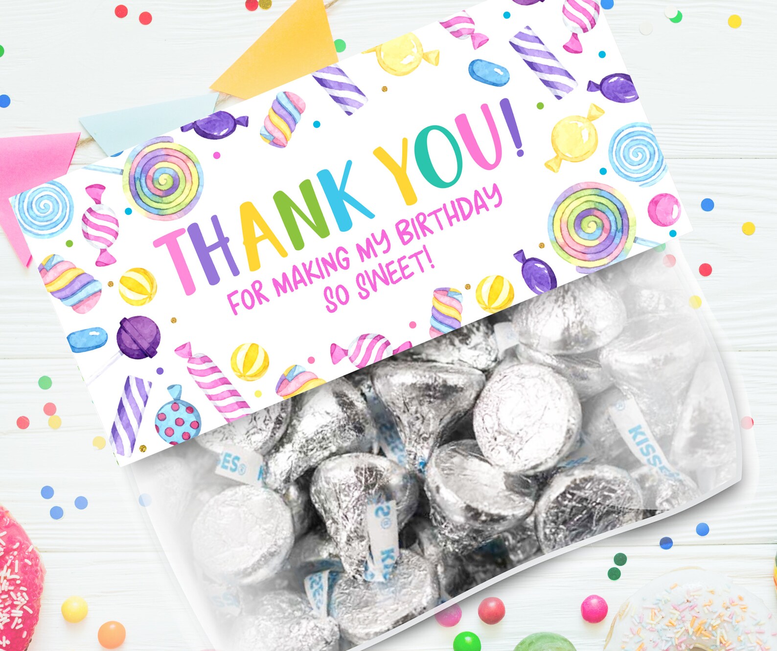 Candy Treat Bag Topper PRINTABLE Candy Favors Candyland - Etsy