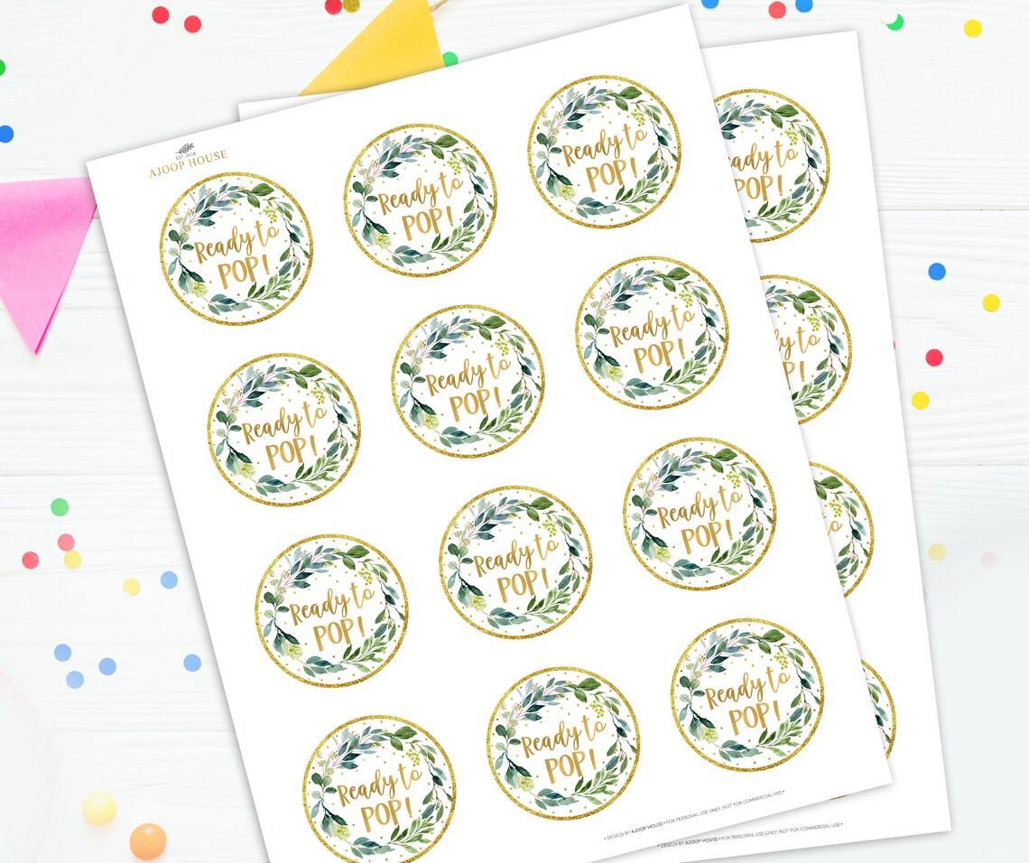 Ready to POP Greenery Labels Printable Ready to Pop Favor | Etsy