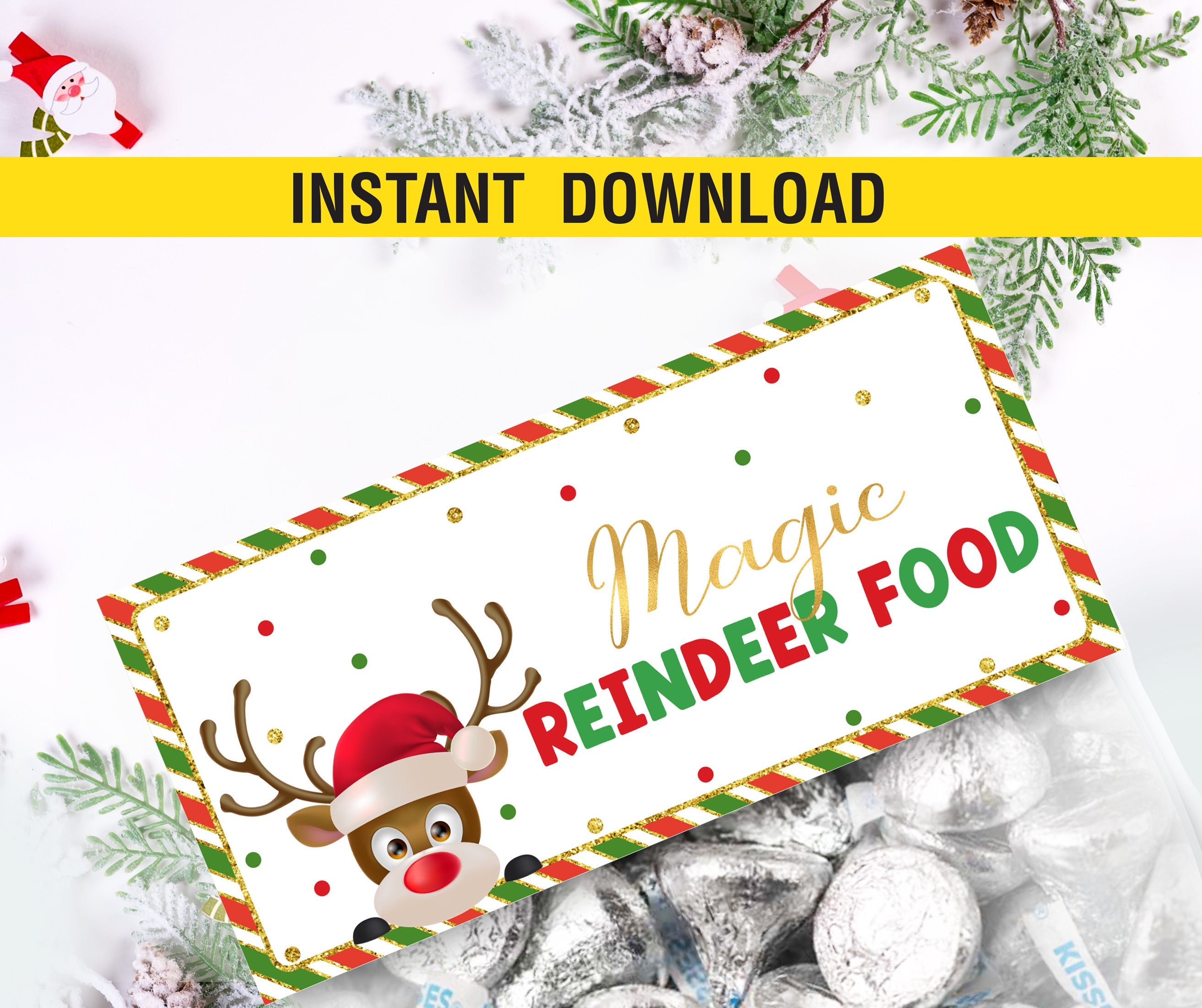 Magic Reindeer Food Treat Topper Printable, Christmas Topper Tag ...