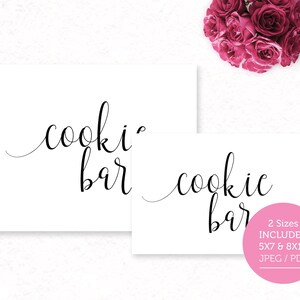 Cookie Bar Sign, Cookie Bar Printable, Wedding Candy Bar Sign, Wedding ...