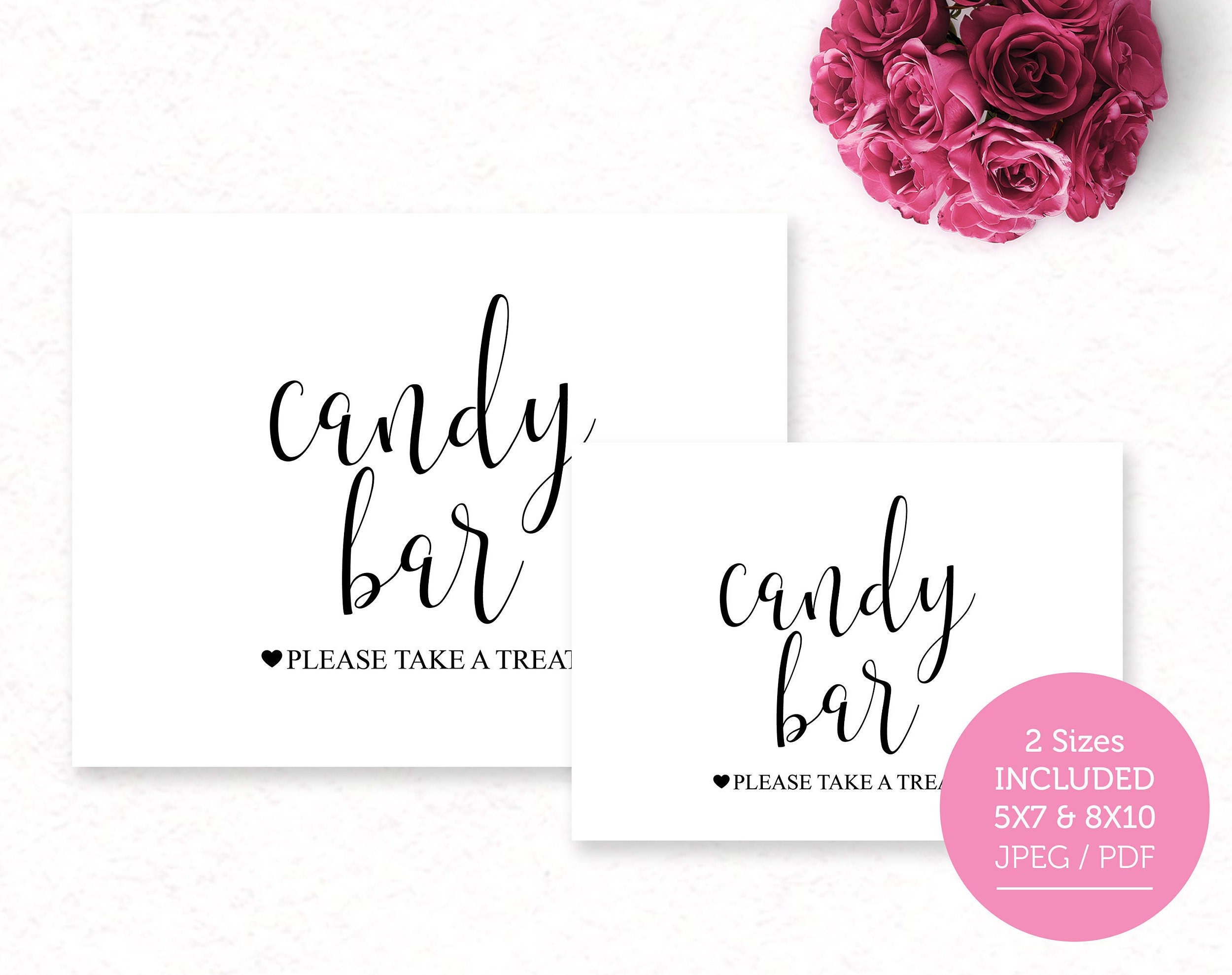 Candy Bar Sign Printable Sign Wedding Signcandy Bar - Etsy