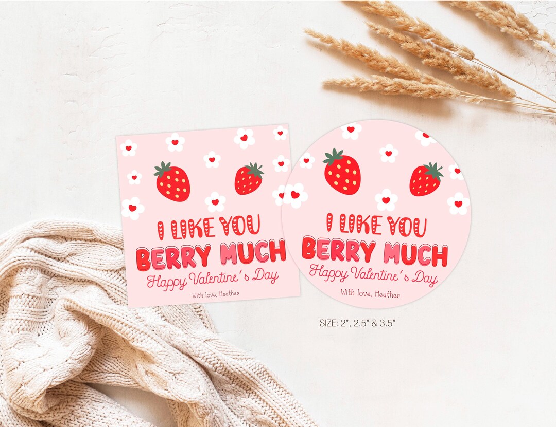 You’re the Berry Best Happy Valentine Day Tag, Pink Red Valentine Label ...