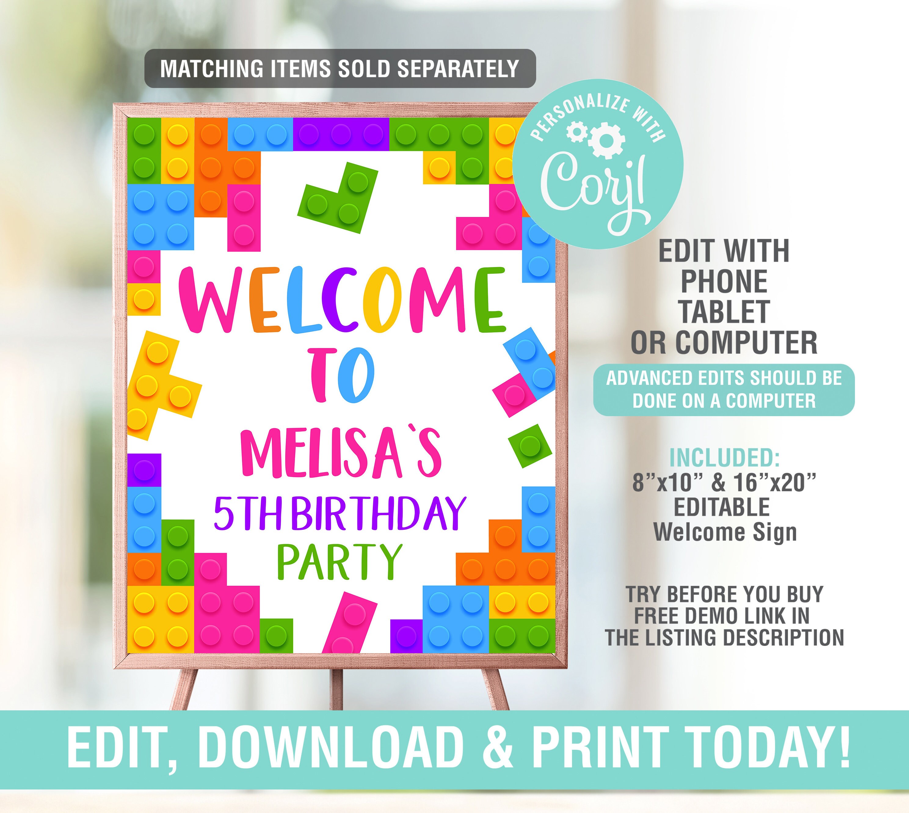 Building Blocks Party Tags EDITABLE Building Blocks Party - Etsy