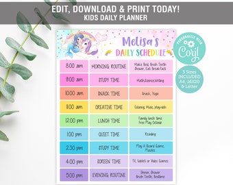 Editable Home School Daily Planner Space Routine Schedule | Etsy