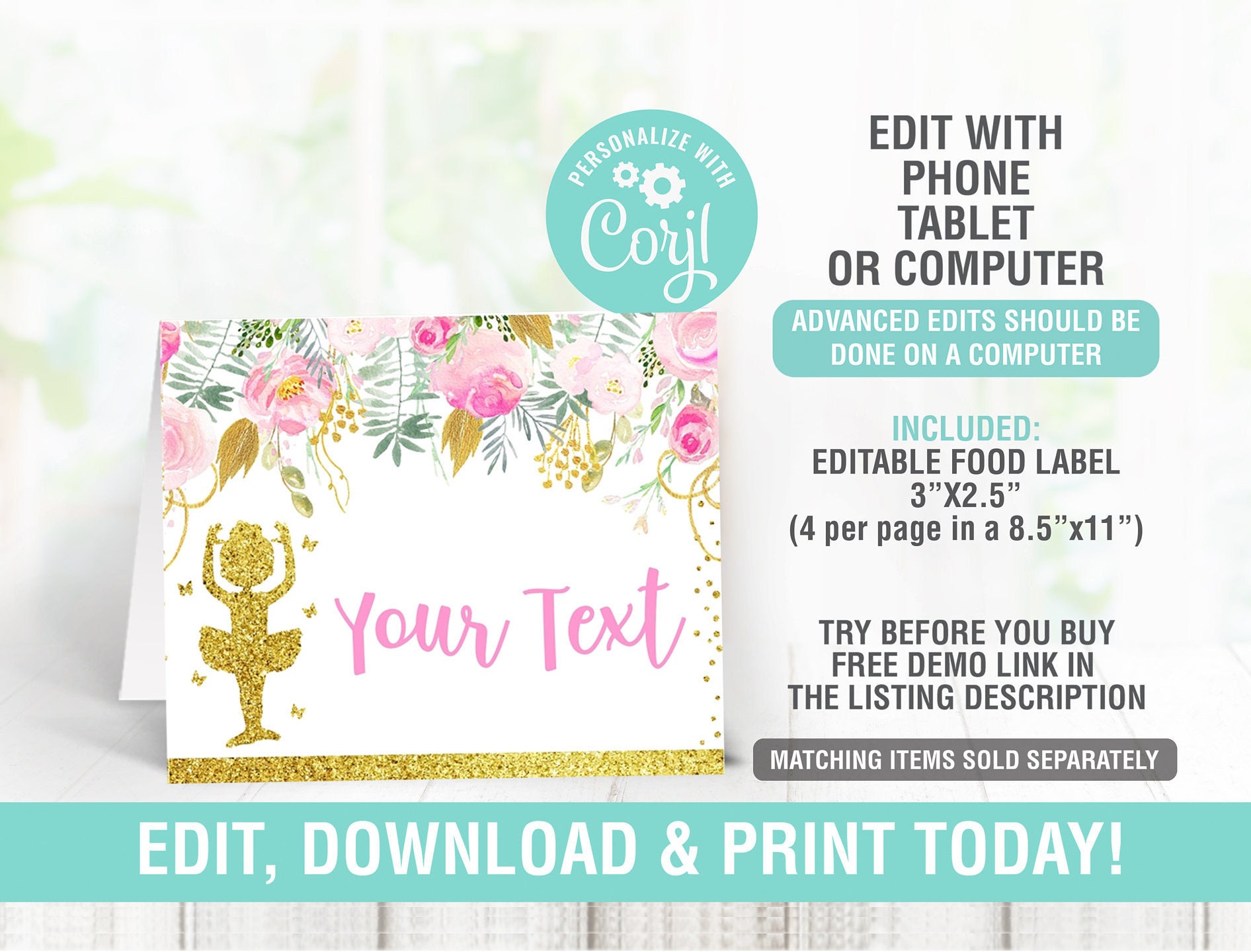 Ballerina Welcome Signballerina Party Sign Ballet - Etsy