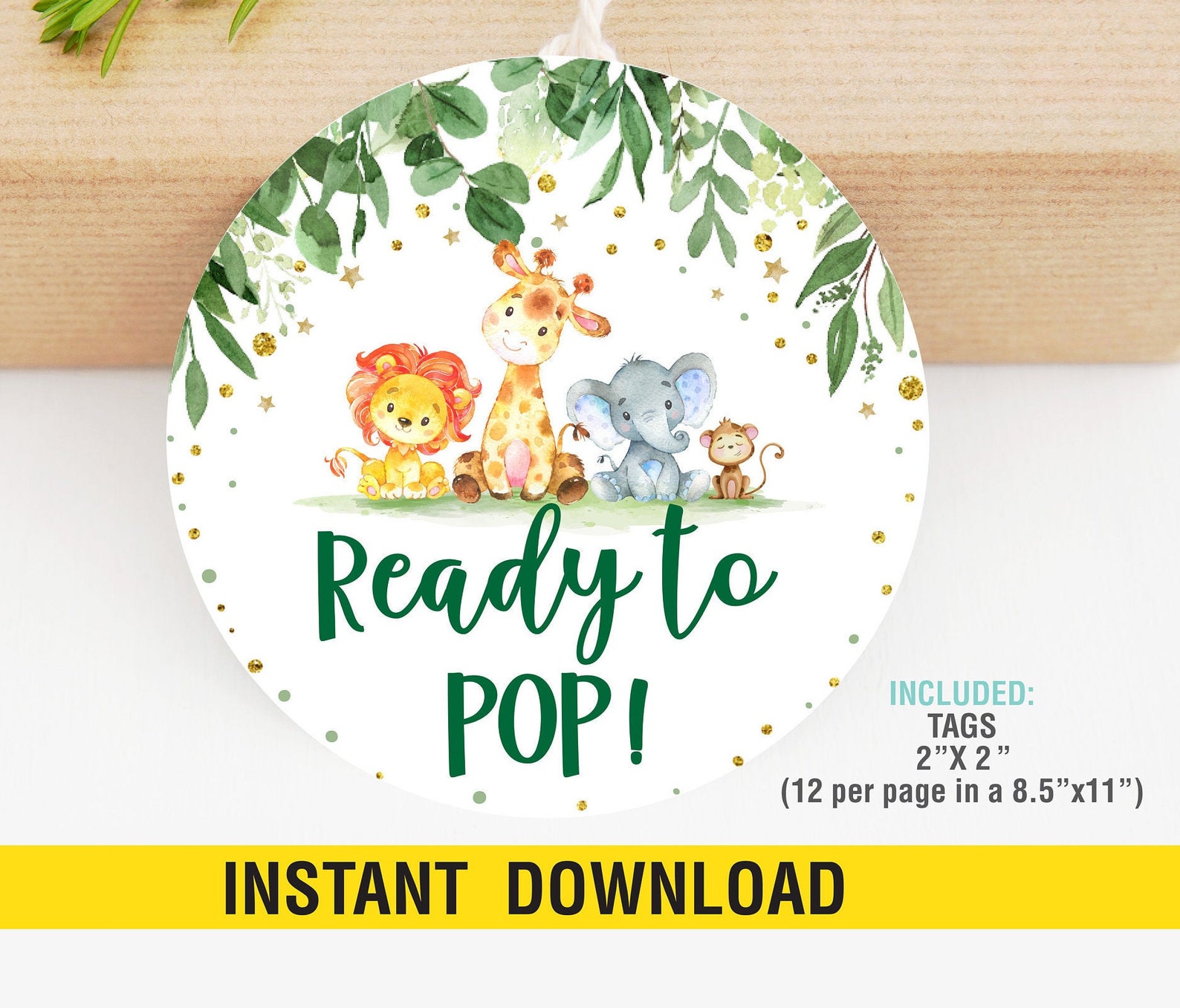 Ready to POP Safari Labels Printable Ready to Pop Favor - Etsy