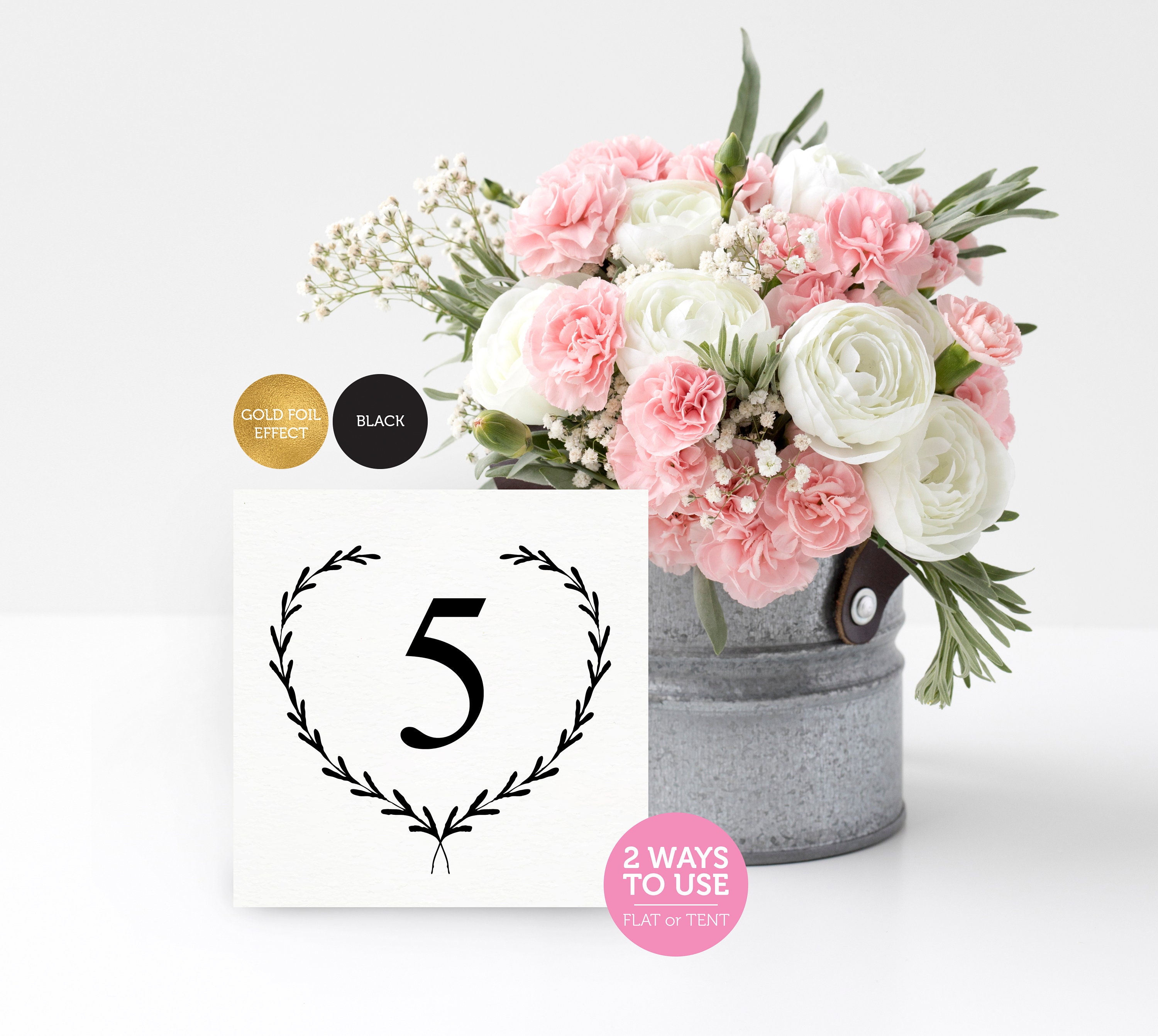Printable Foldable Table Numbers 1 50 Black & Gold Instant | Etsy
