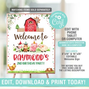 Farm Buffet Label EDITABLE, Farm Tropical Food Tent Cards, Food Table ...