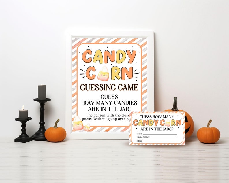 Candy Corn Guessing Game Printable, Halloween Party Office Party Games ...