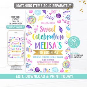 Candy Treat Bag Topper PRINTABLE, Candy Favors, Candyland Birthday ...